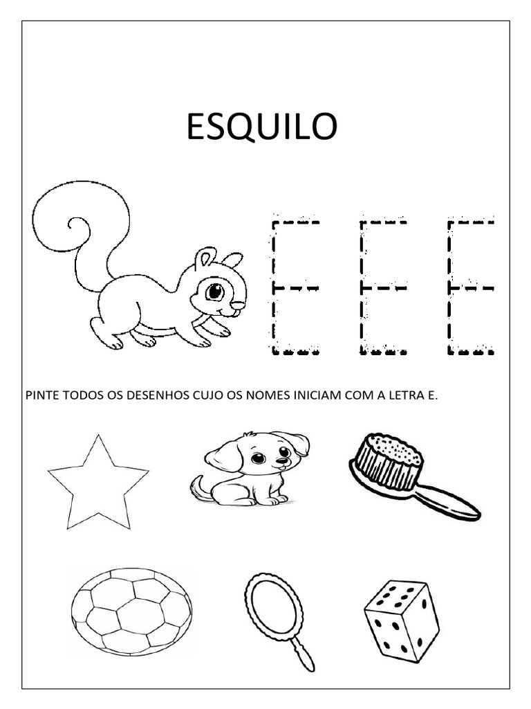 Atividades com a Letra E | PDF