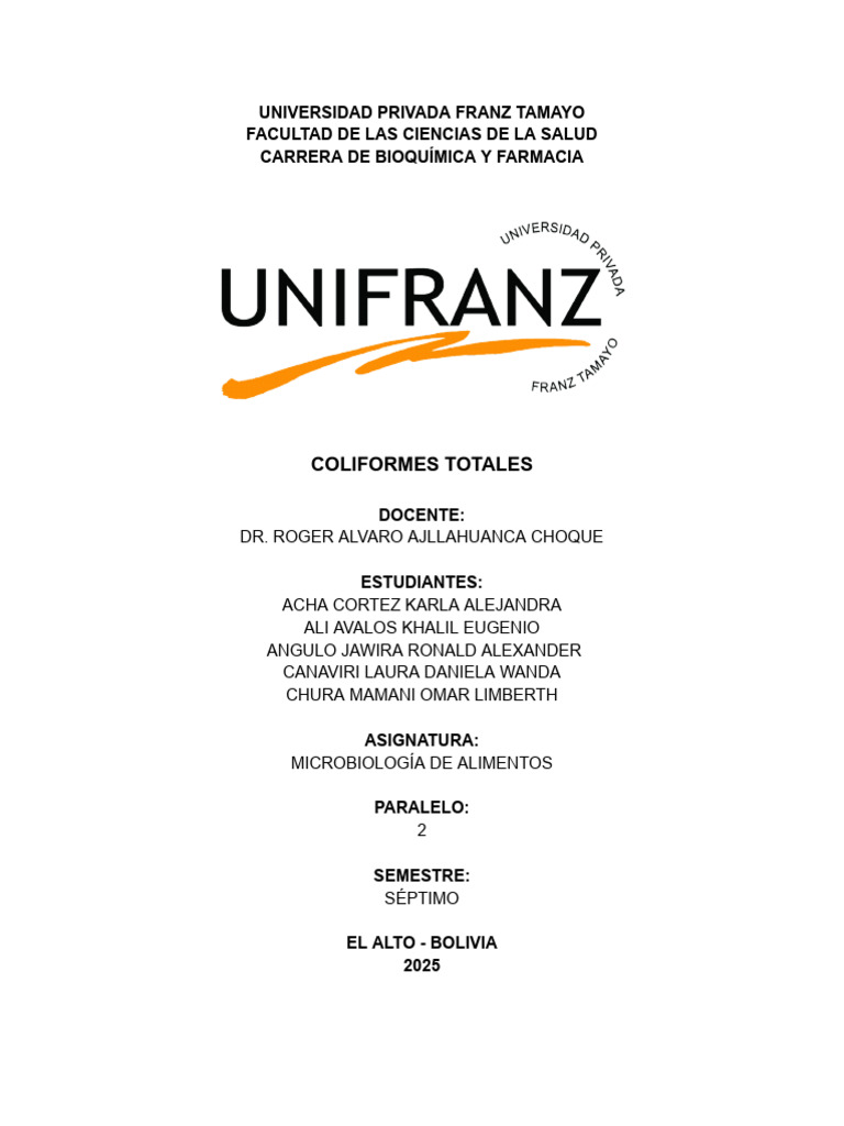 Coliformes Totales | PDF | Alimentos | Biología