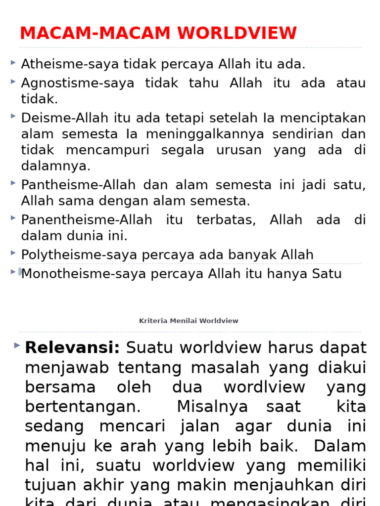 Macam Macam Worldview | PDF