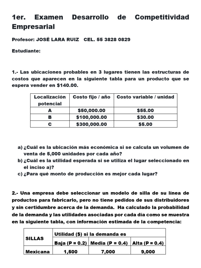Examen Clase Jueves | PDF