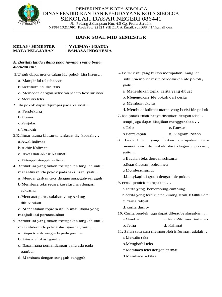 Bank Soal Kls 5 | PDF