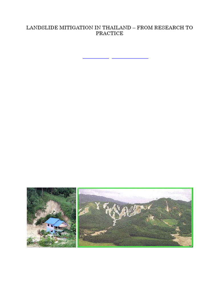 Landslide Mitigation Strategies in Thailand | PDF | Landslide | Rock ...
