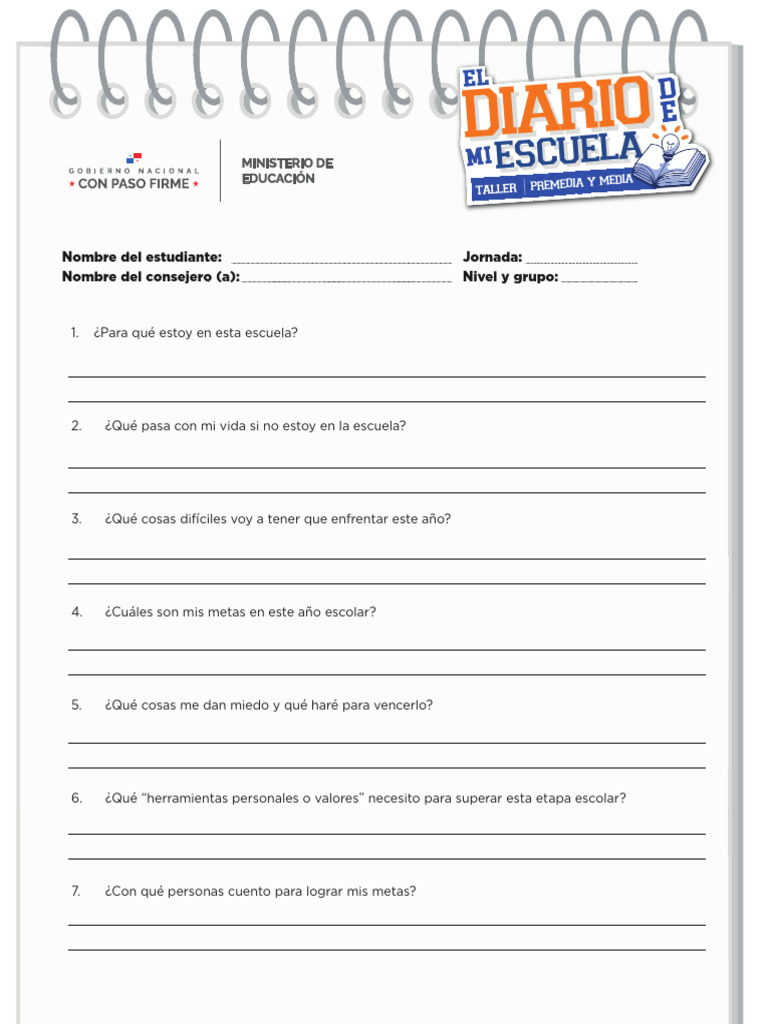 Diario de Mi Escuela Estudiante_Premedia y Media 1 | PDF