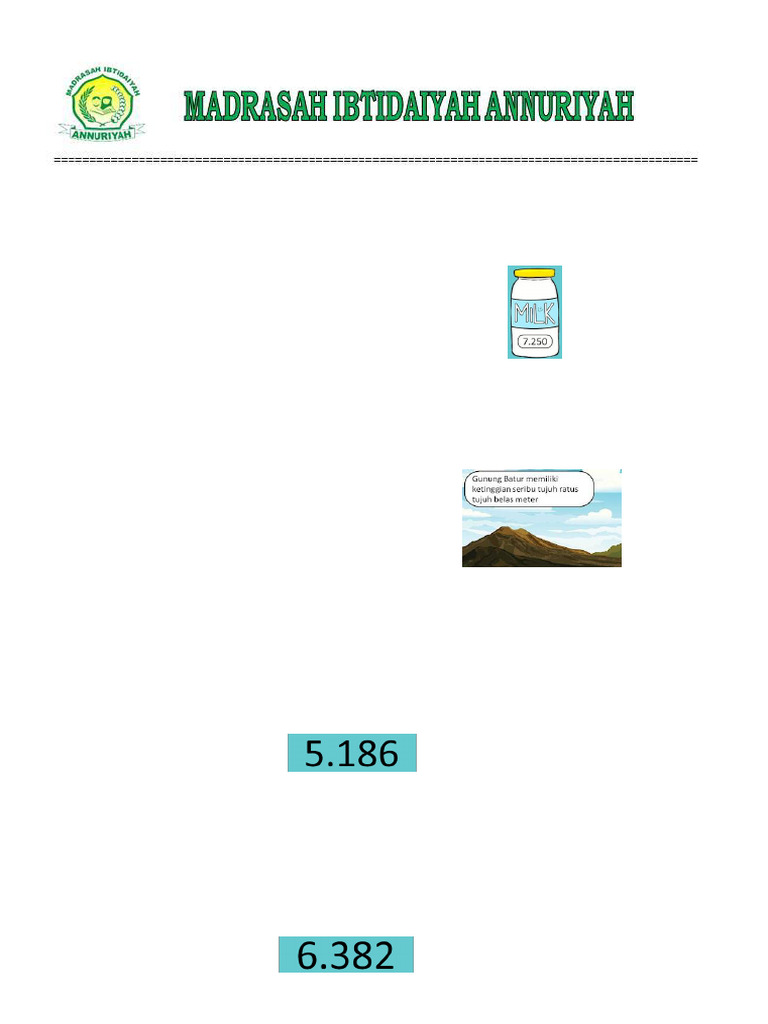 Asesemen Sumatif 1 MTK Kelas IV SMT1 | PDF