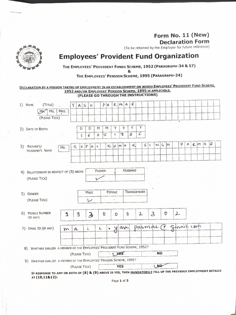 Yash Parmar EPFO | PDF