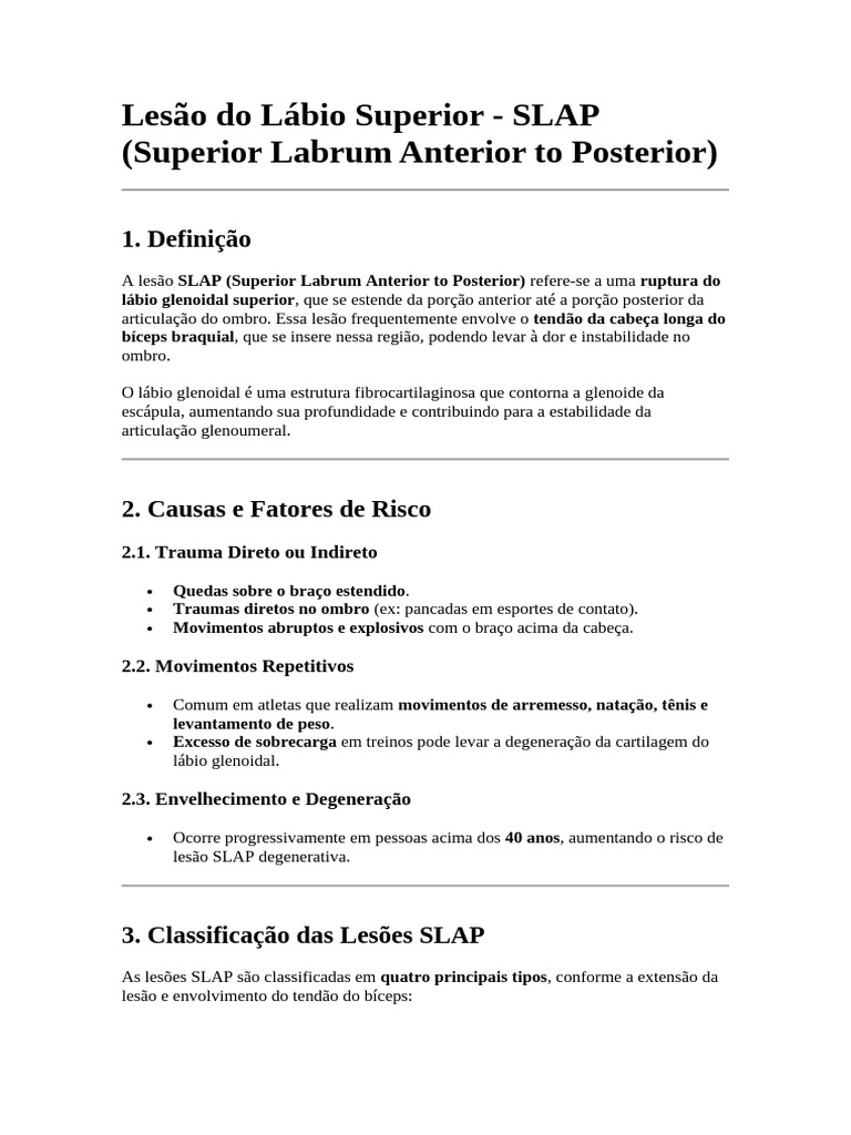 Lesão do Lábio Superior | PDF | Dor | Doenças e distúrbios