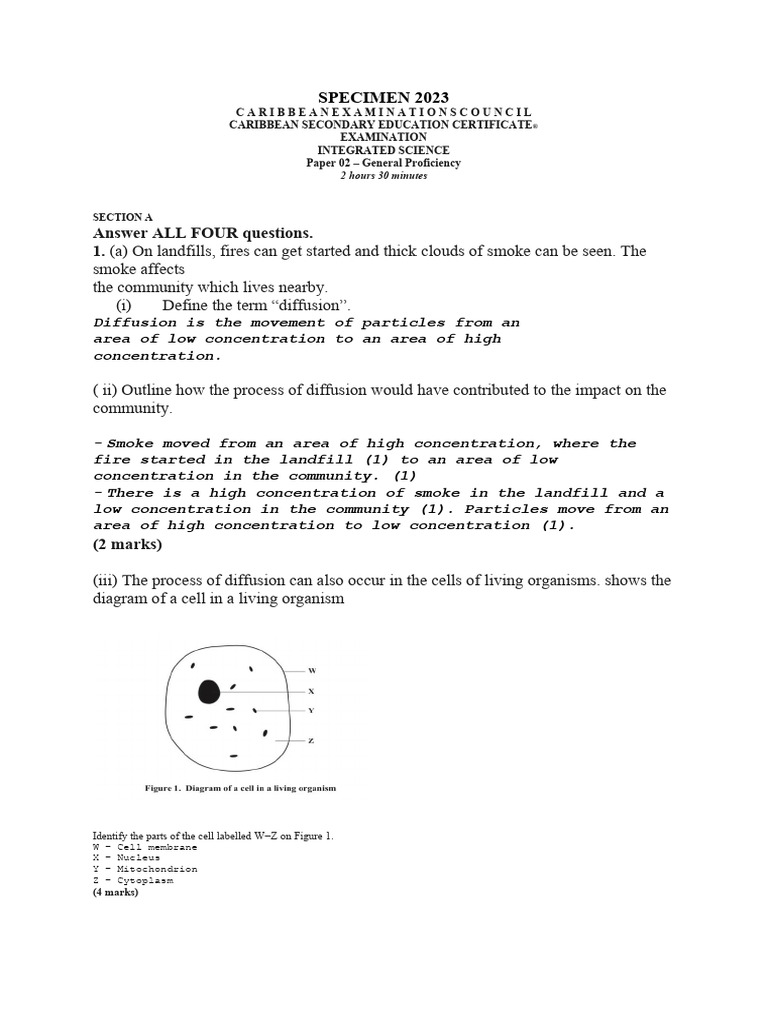 Integrated Science Paper 2 Specimen 2023 | PDF | Pollination | Blood Type