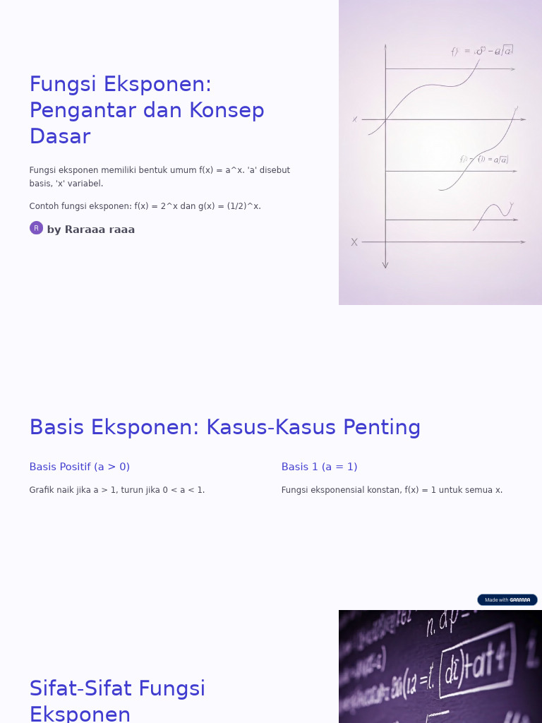 Fungsi Eksponen Pengantar Dan Konsep Dasar | PDF