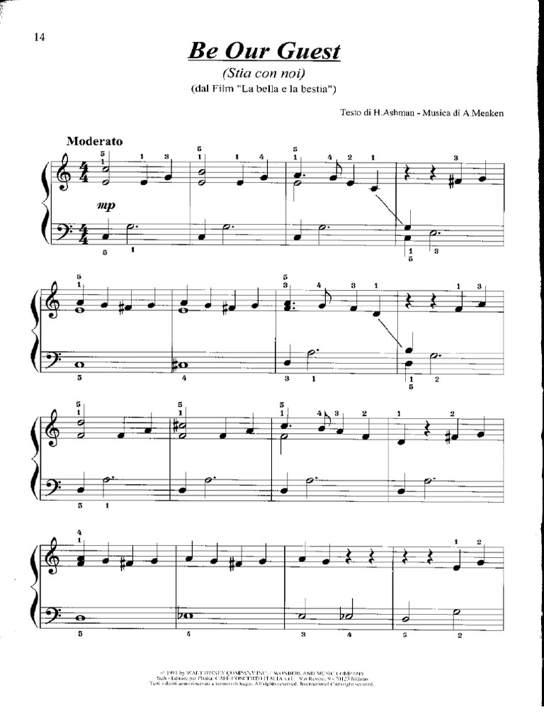 Be Our Guest (Piano-Básico) | PDF