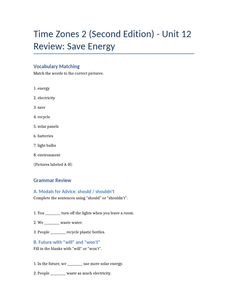 Unit12 Review TimeZones2 | PDF