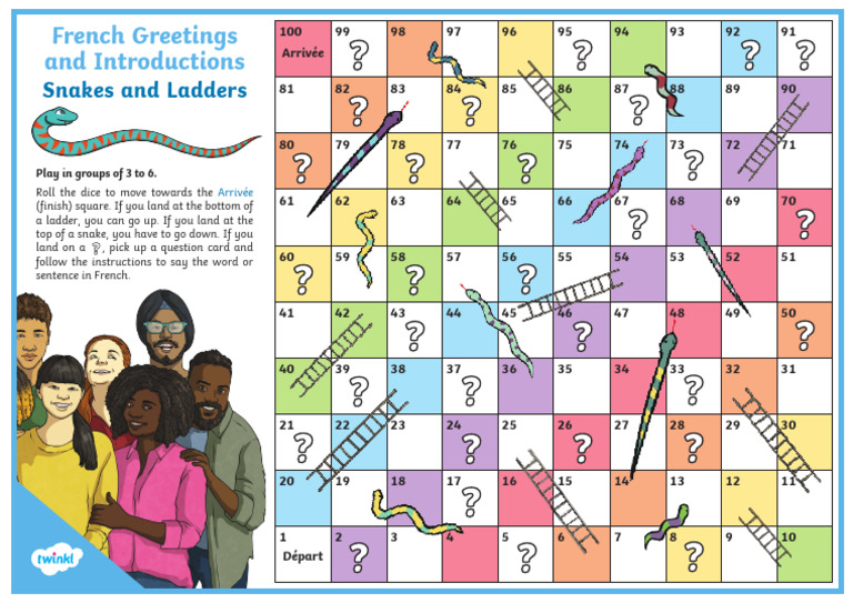 Snakes and Ladders Board | PDF