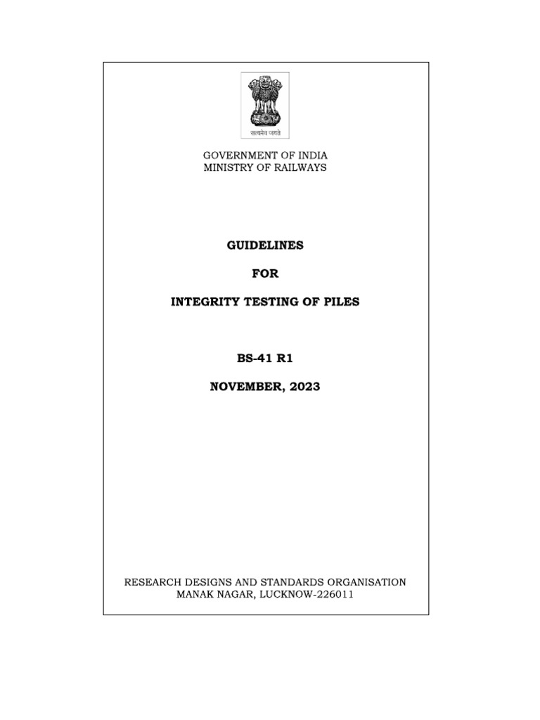 Guidelines For Integrity Testing of Piles - BS-41 R1 | PDF