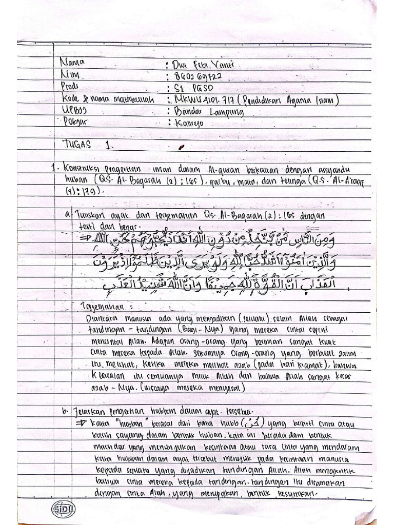 Tugas Tutorial 1 - Agama Islam - Dwi Febi Yanti - Compressed | PDF