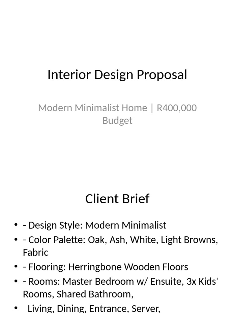 Modern Minimalist Interior Design Presentation | PDF