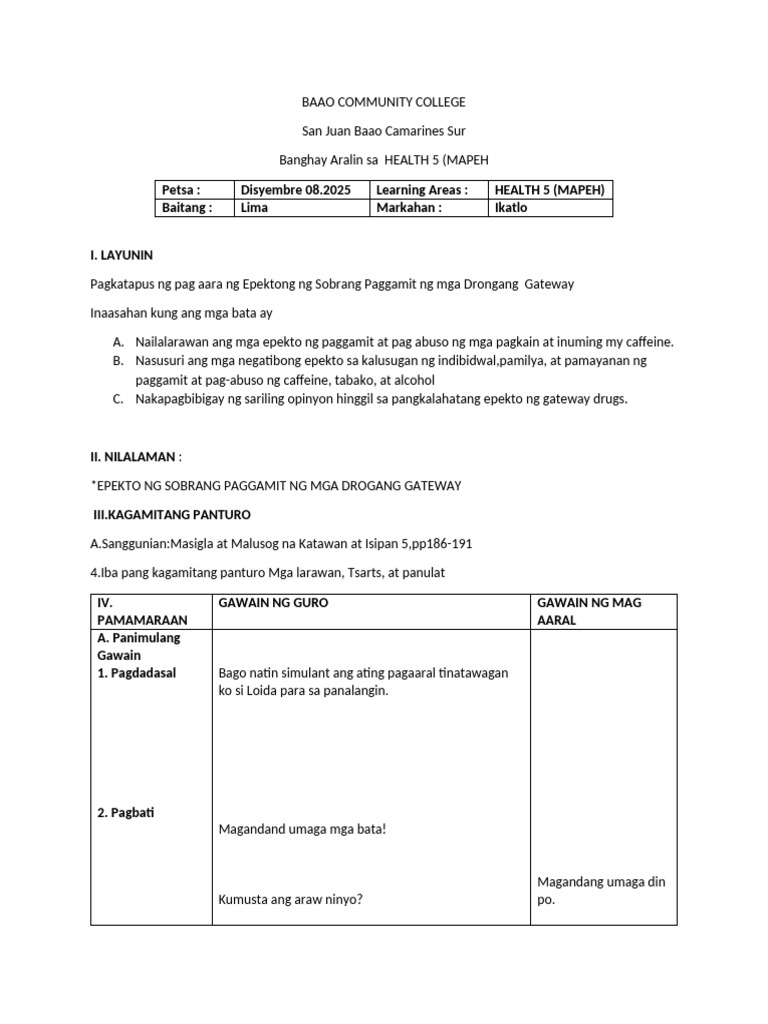 Pe Lesson Plan | PDF