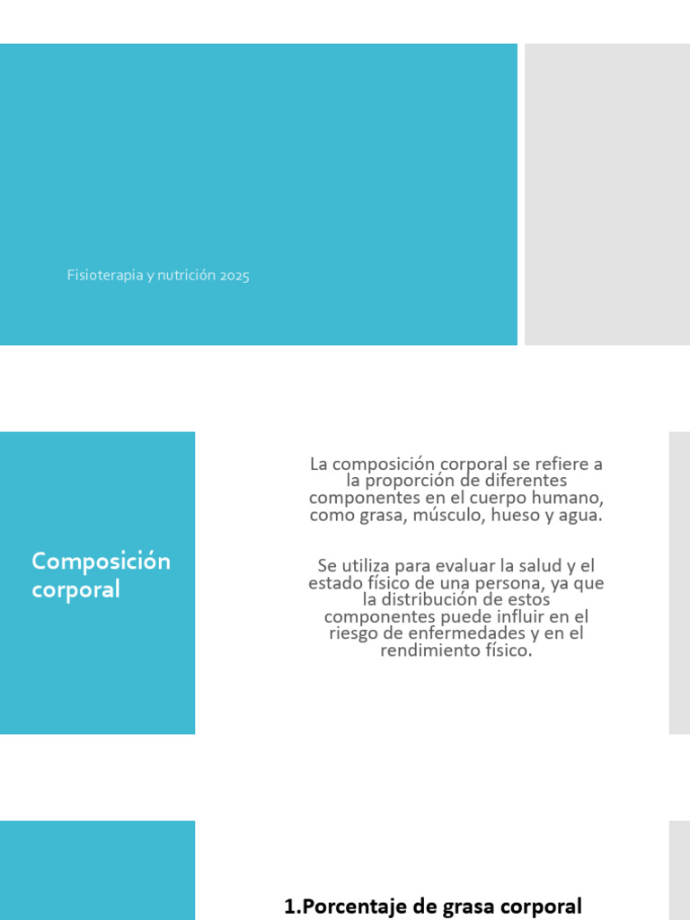 Clase Composición Corporal | PDF | Tejido adiposo | Anatomía