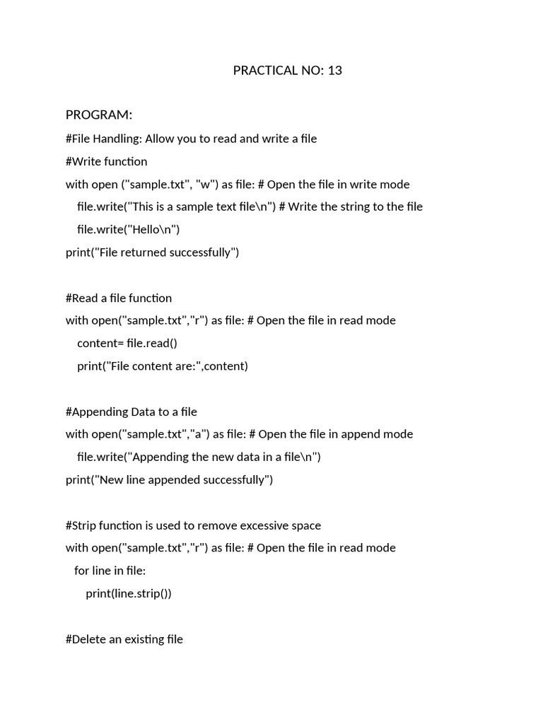 Practical No: 13 Program | PDF