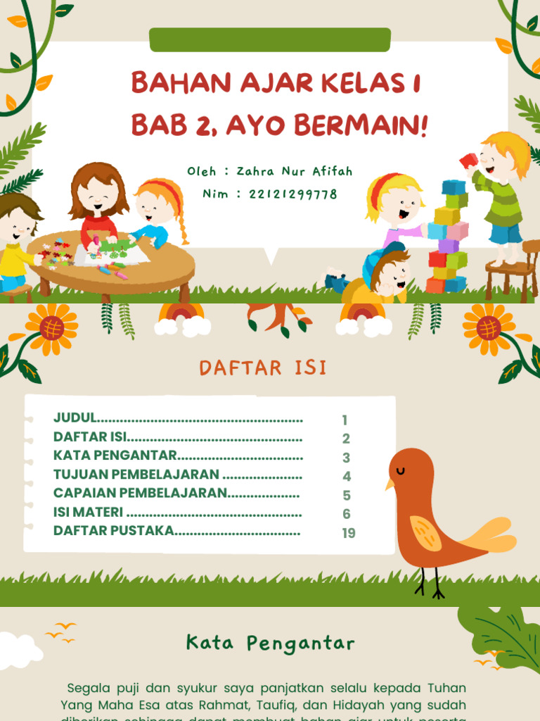 Bahan Ajar Kelas 1 - Zahra Nur Afifah | PDF