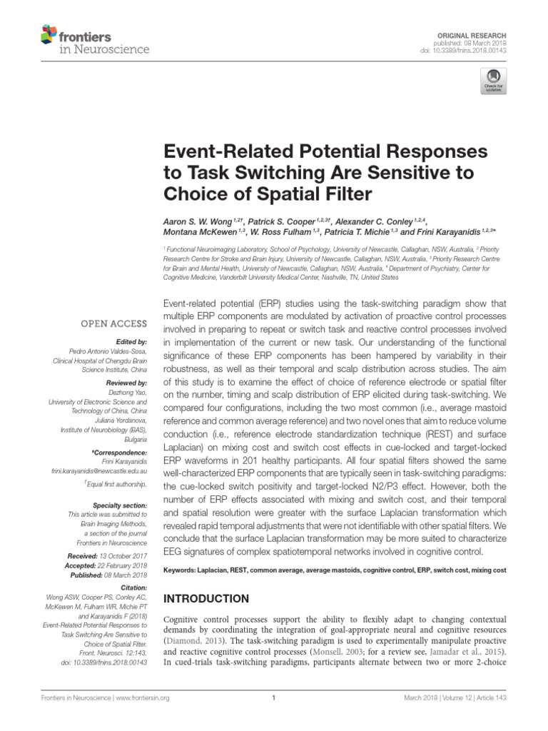 2018Event-Related Potential Responses To Task Switching Are Sensitive To Choice of Spatial ...