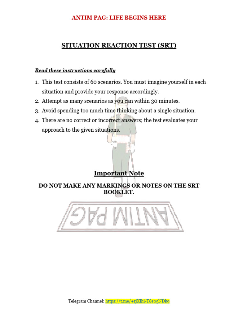 SRT Test (M) | PDF