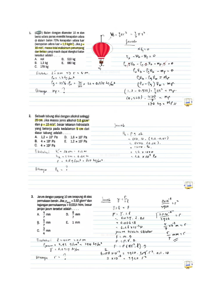 Jwabn Fluida Statik | PDF