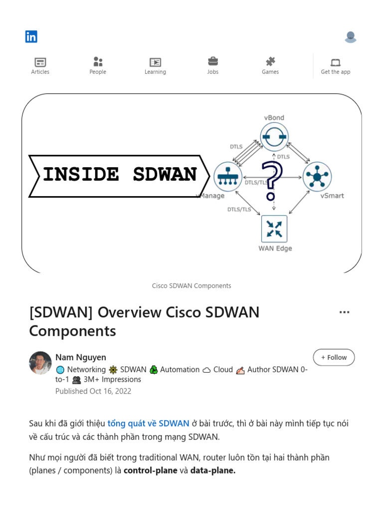 (SDWAN) Overview Cisco SDWAN Components | PDF