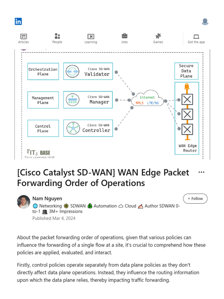 How The Packets Are Forwarded Through Cisco SDWAN Edge | PDF | Routing ...