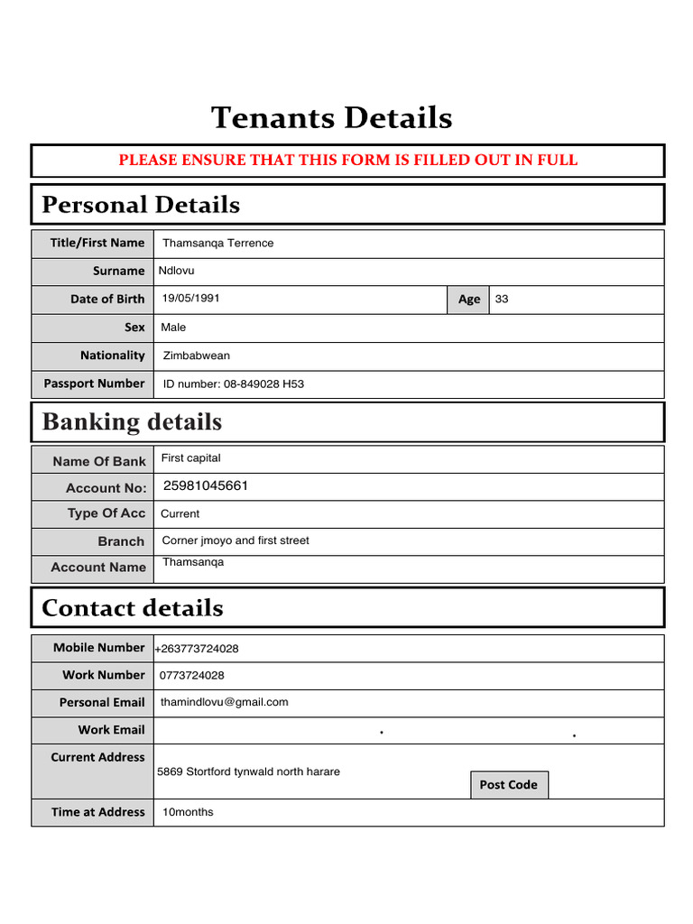 Tenants Details 2022 4 | PDF