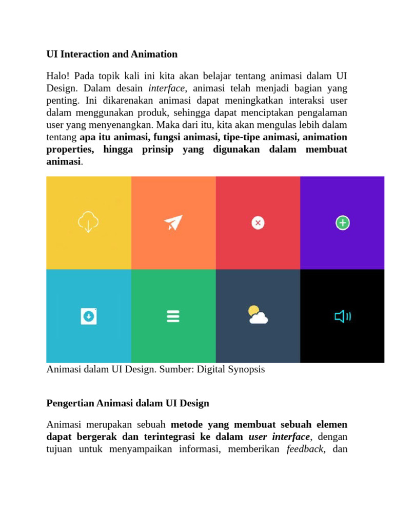 Animasi dalam Desain UI Interaktif | PDF