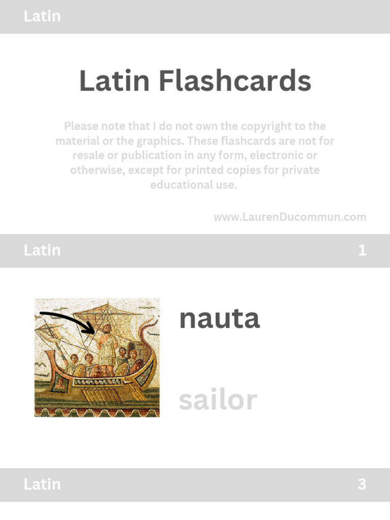 Latin Flashcards | PDF