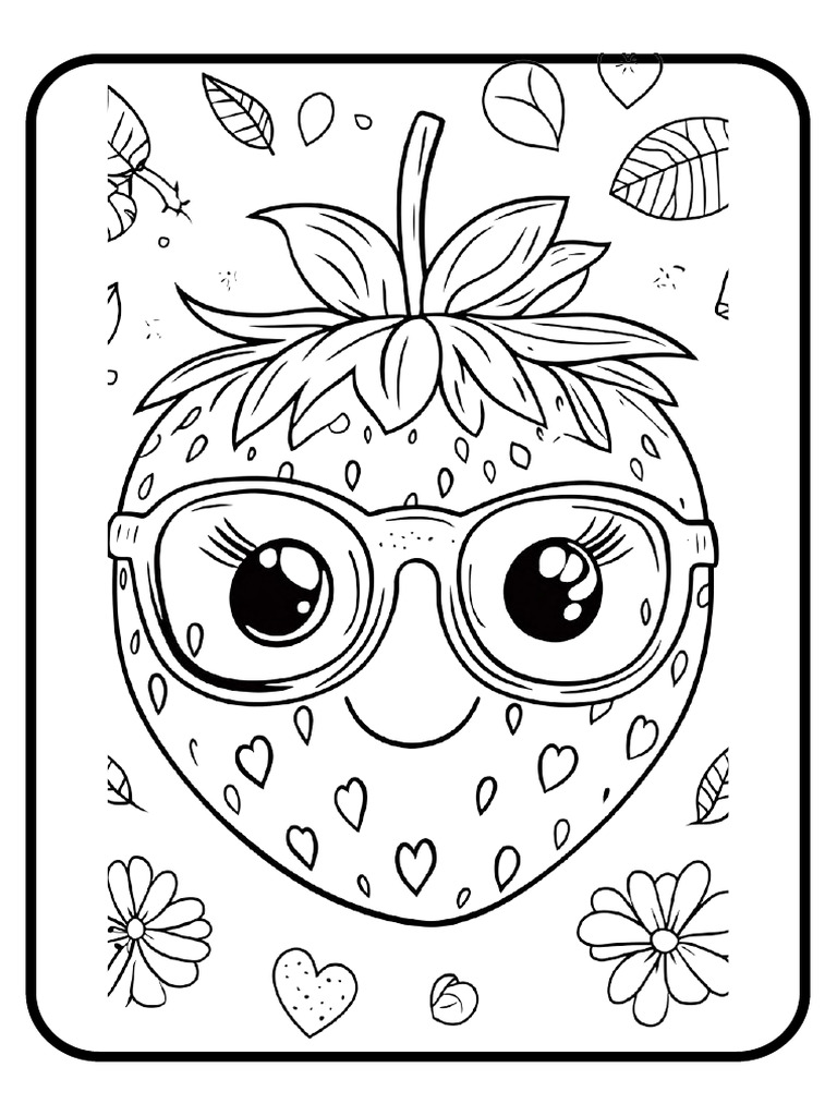 Cute Fruit Coloring Page | PDF