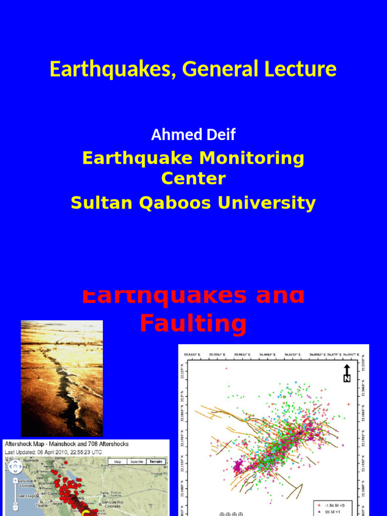 Earthquakes, General Lecture | PDF