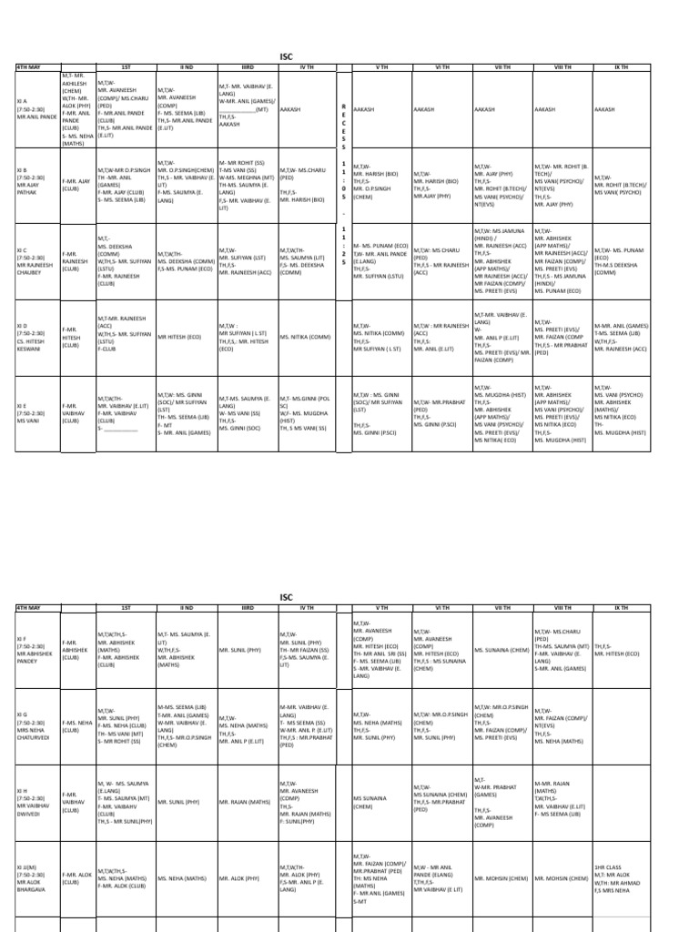 25-26 TIME TABLE (4 MAY) | PDF