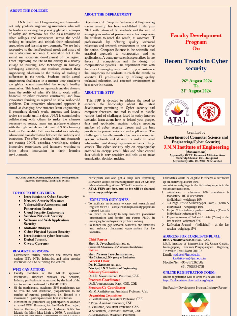 AICTE_FDP_Brochure-sn | PDF | Computer Security | Security