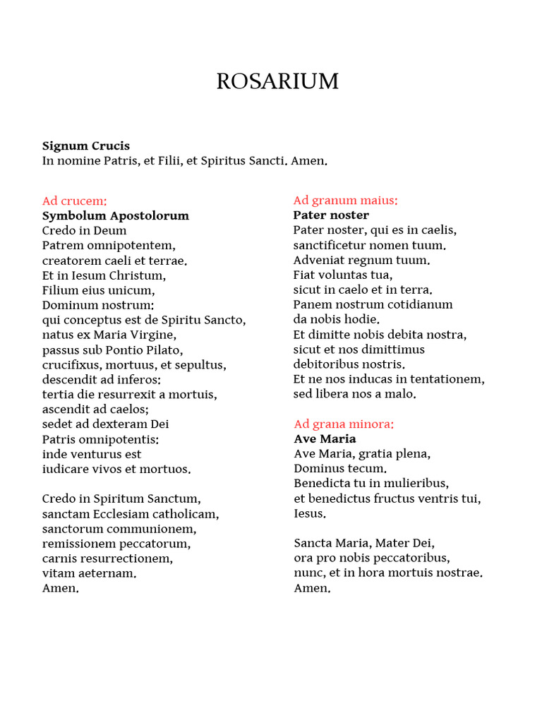Rosarium Latinum | PDF