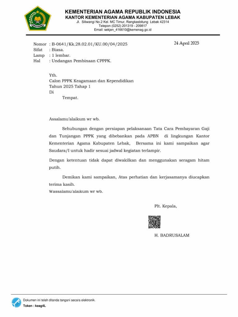 Undangan Pembinaan CPPPK | PDF