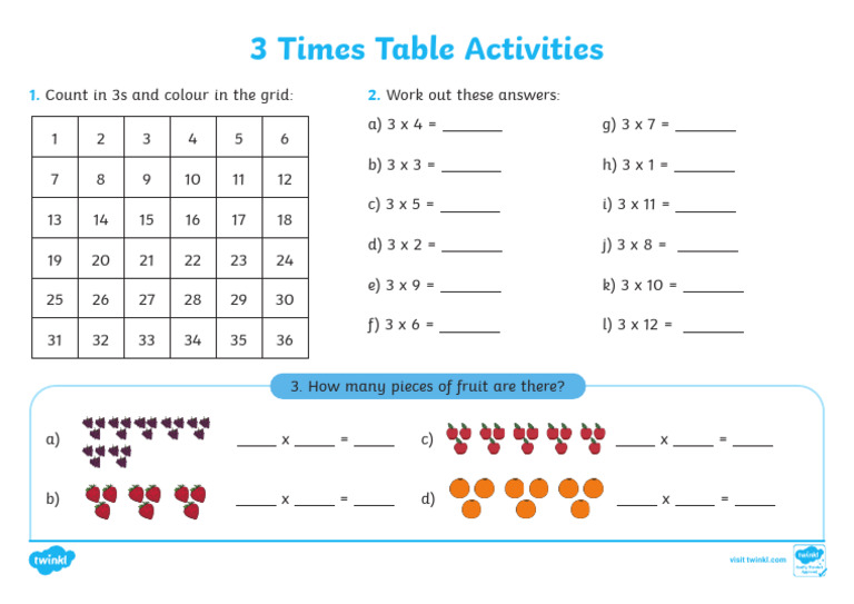 Grade 2 - 3 Times Table | PDF