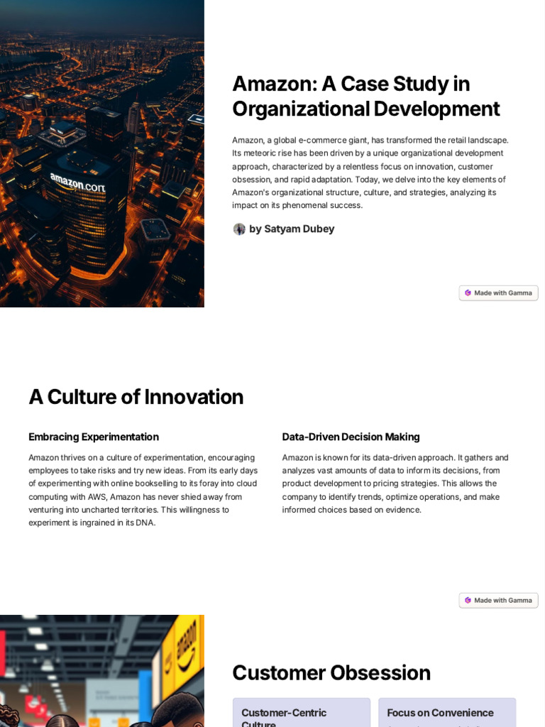 Amazon A Case Study in Organizational Development | PDF | Agile ...