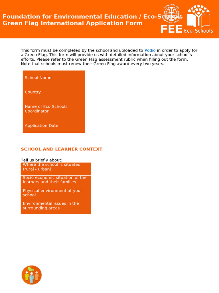 Green Flag International Application Form - 2023 | PDF | Learning