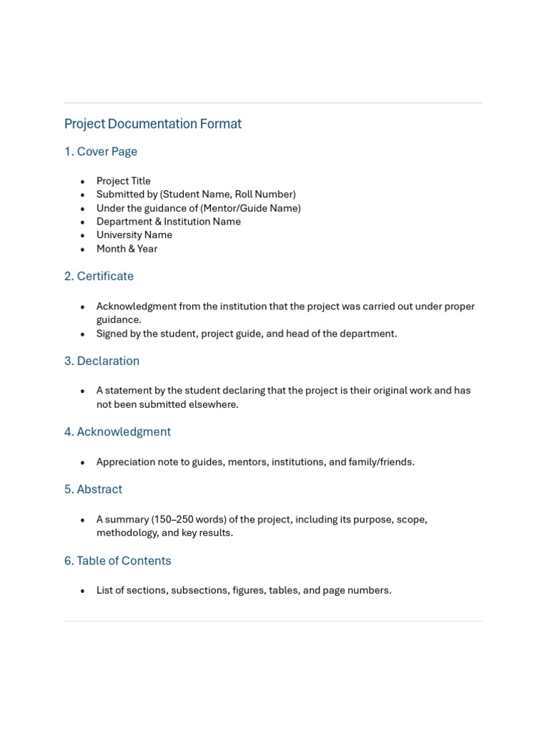 Template Content of Project Document | PDF