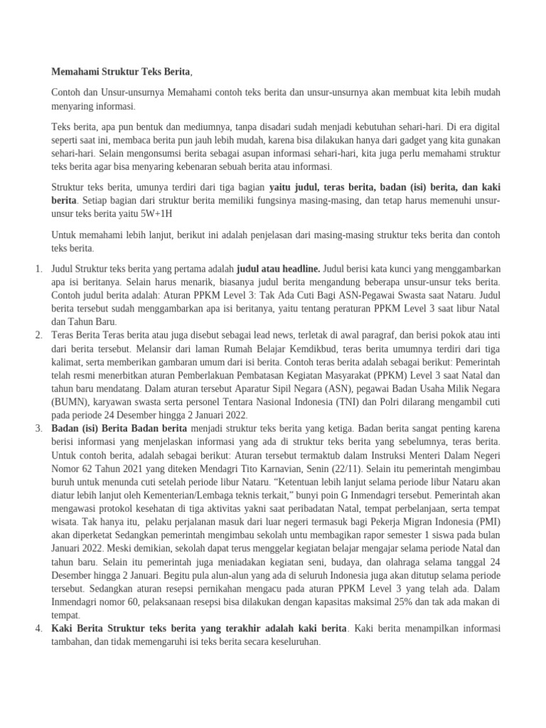Memahami Struktur Teks Berita | PDF