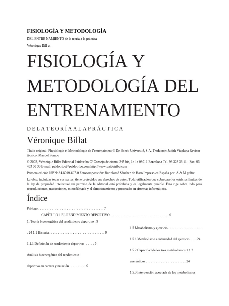 Fisiología y Entrenamiento V.billat PDF | PDF | Corazón | Termorregulación