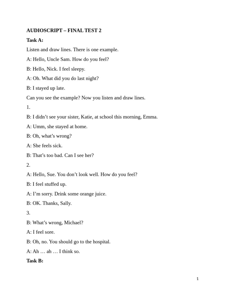 TA5 I-Learn Smart Start - Cuối HK2 - Script | PDF