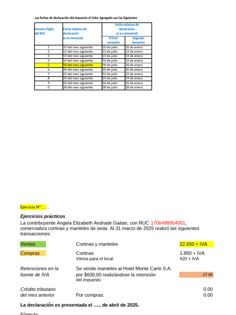 Taller Form 104 1ro TC | PDF | Impuesto al valor agregado | Impuestos