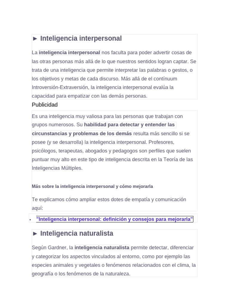 Inteligencia Interpersonal | PDF