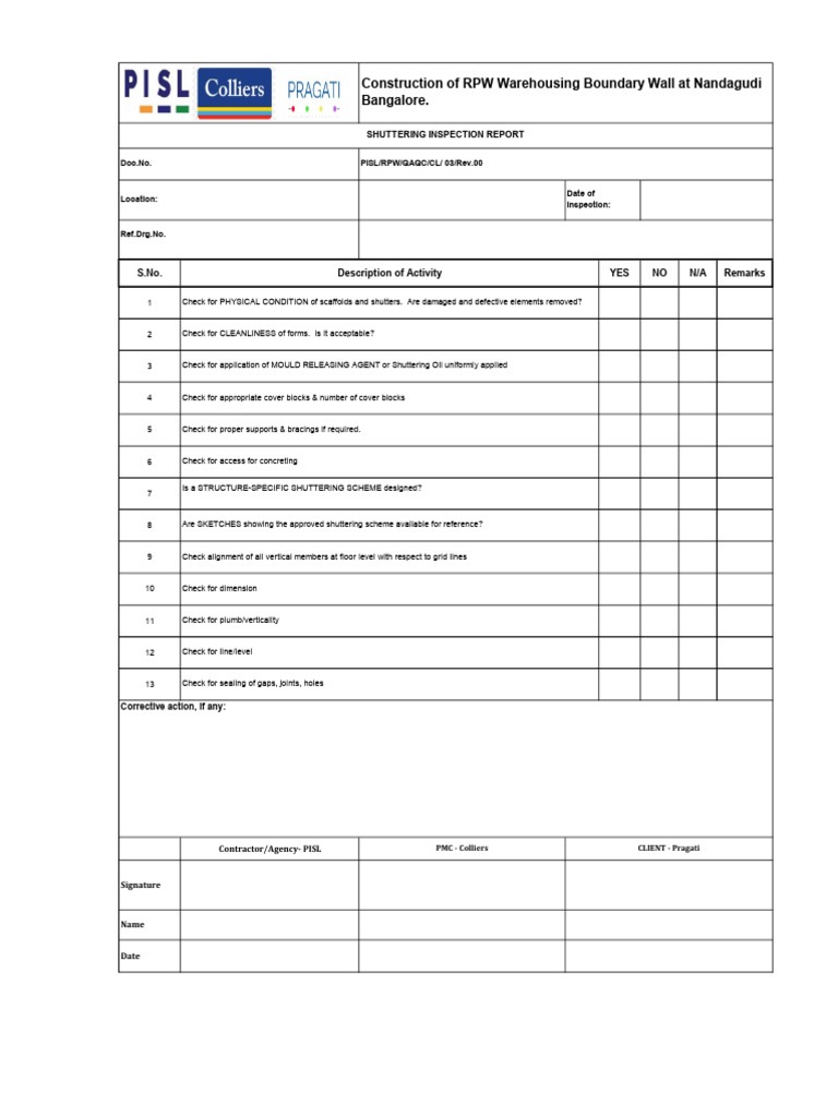 Checklist Foam Work 003 | PDF