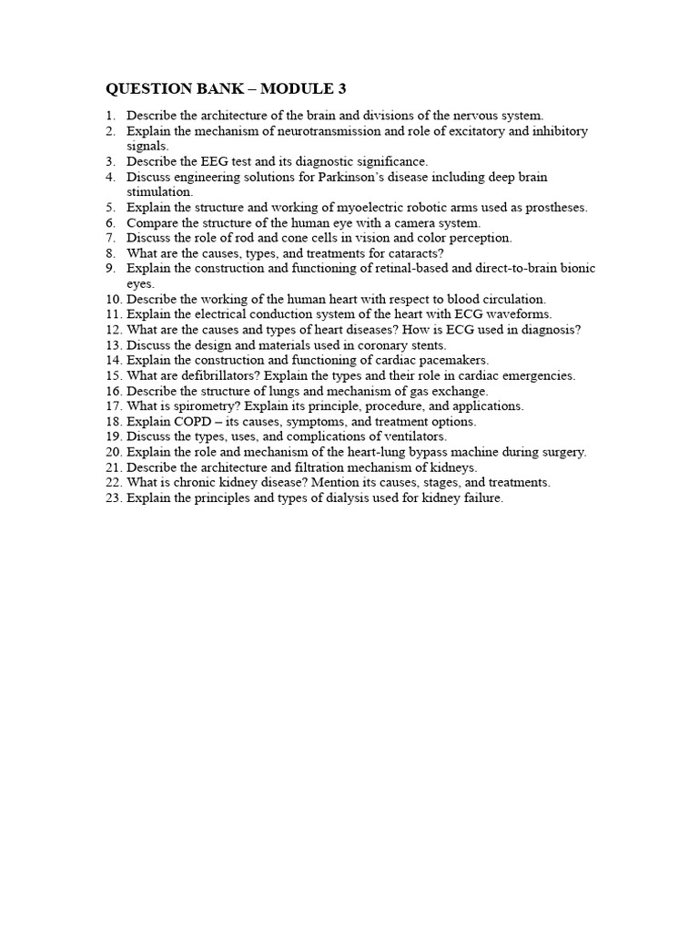 Question Bank Module 3 | PDF