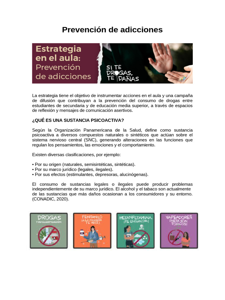 Prevencion A Las Adicciones | PDF