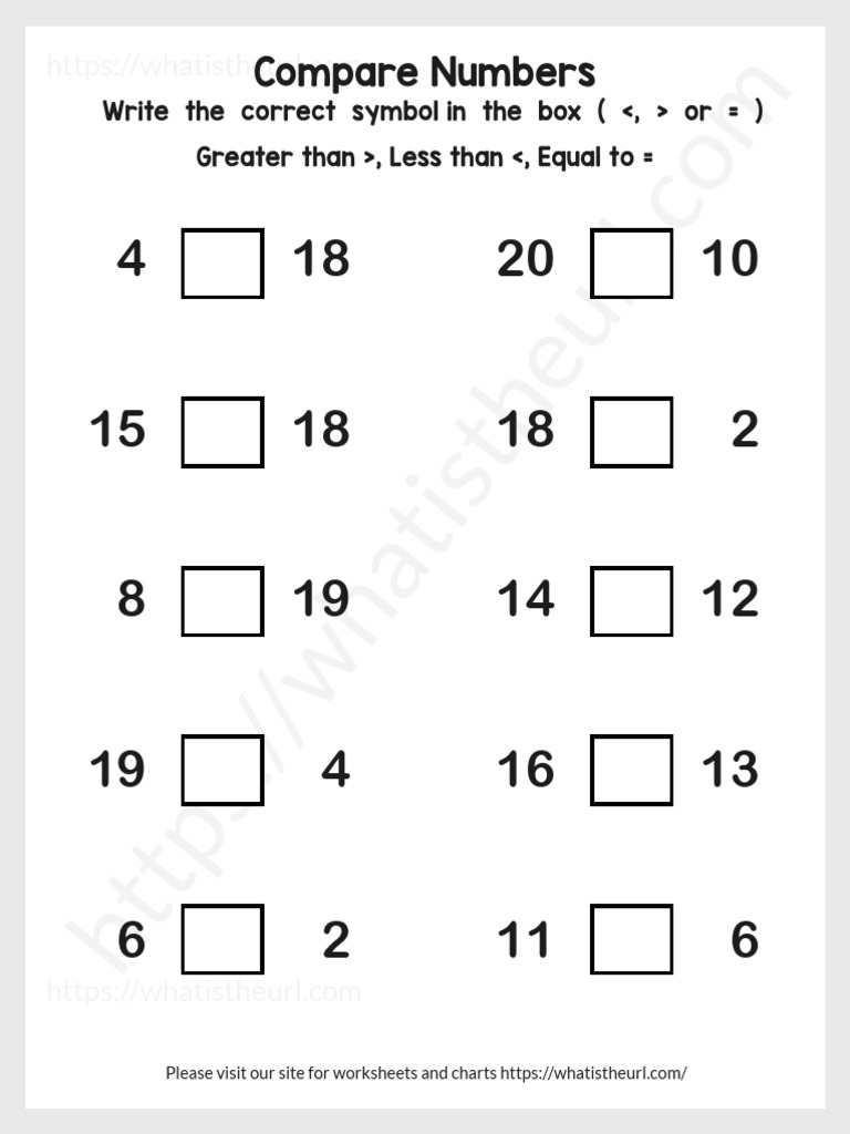 Compare Numbers Range 1 To 100 1000 Pages 03 | PDF