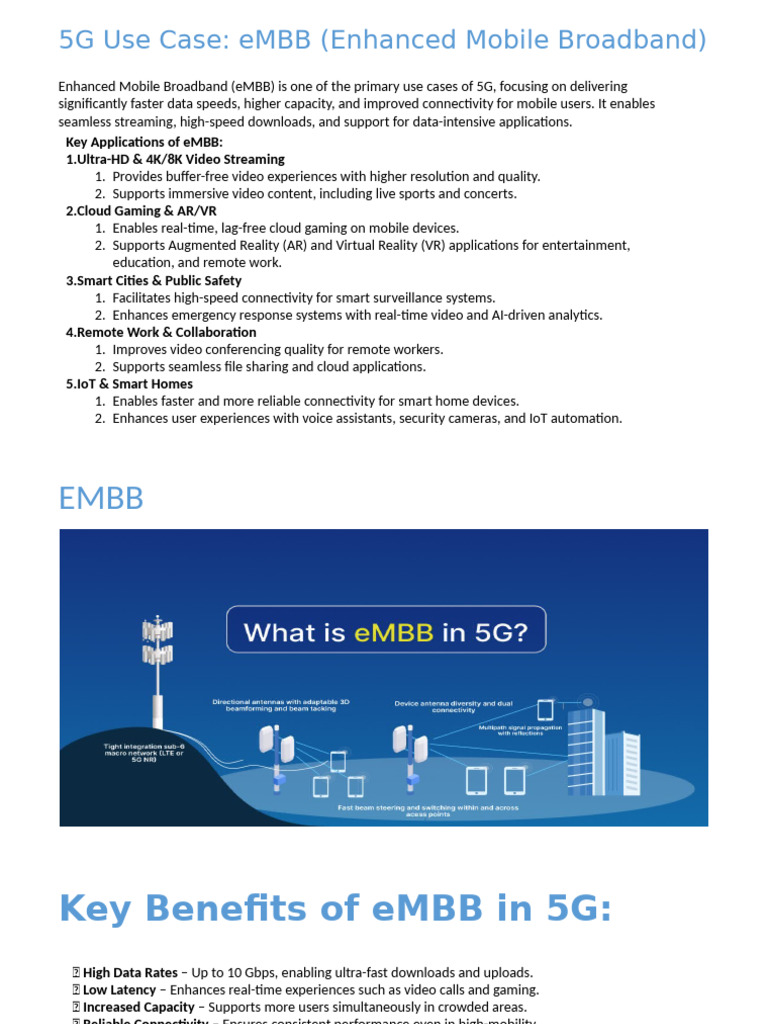 5g Use Case-Embb, Urllc | PDF | Augmented Reality | Computer Network